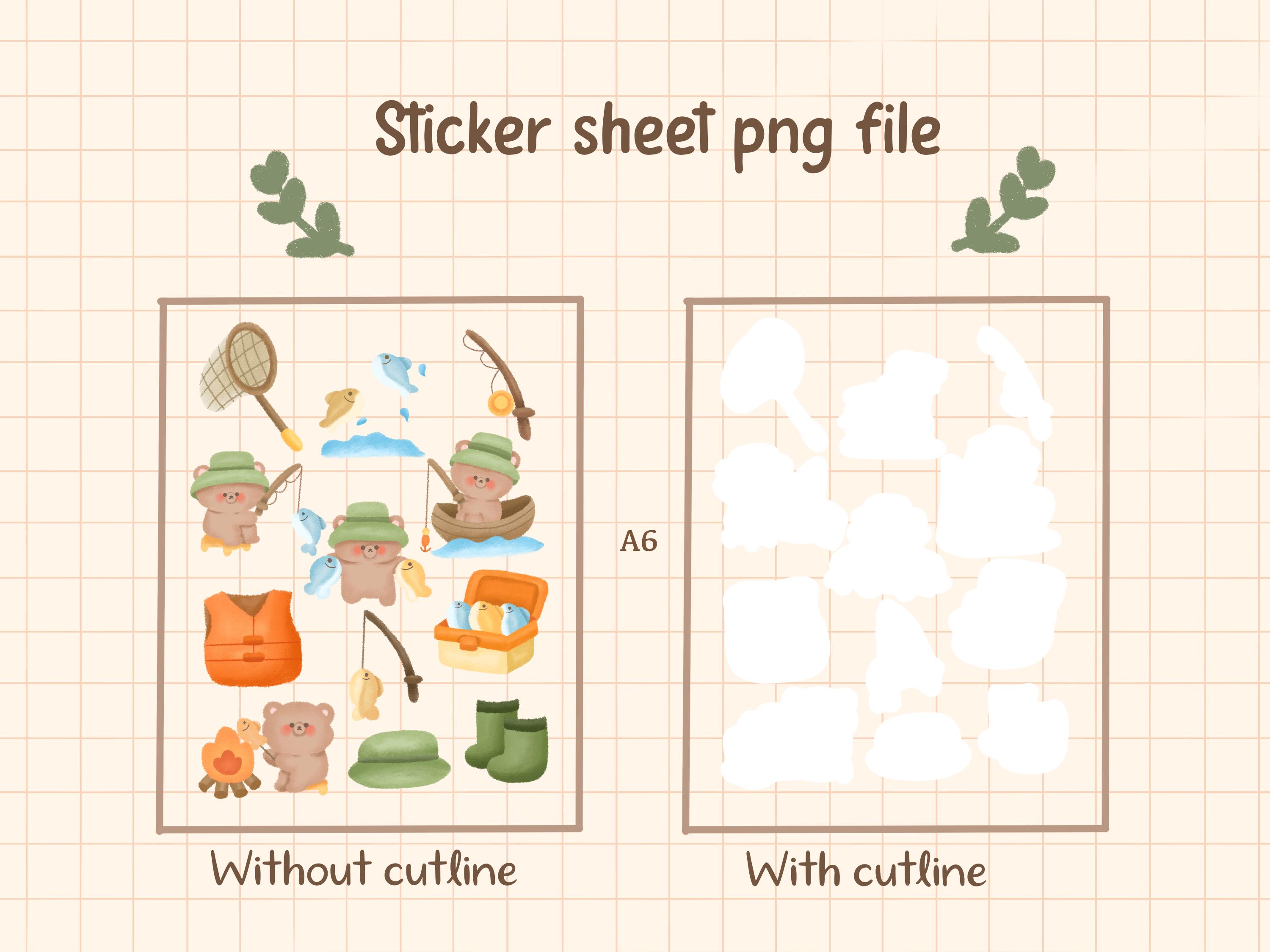 Cute Fishing Clipart | Cute Printable Digital Sticker | Clipart Png ...