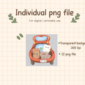 Cute Road Trip Clipart | Cute Printable Digital Sticker| Clipart PNG ...
