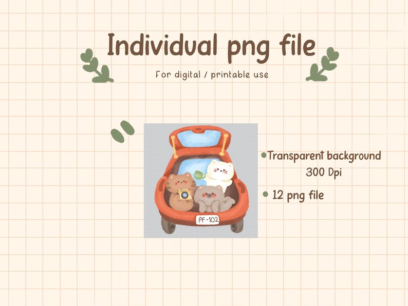 Cute Road Trip Clipart | Cute Printable Digital Sticker| Clipart PNG ...