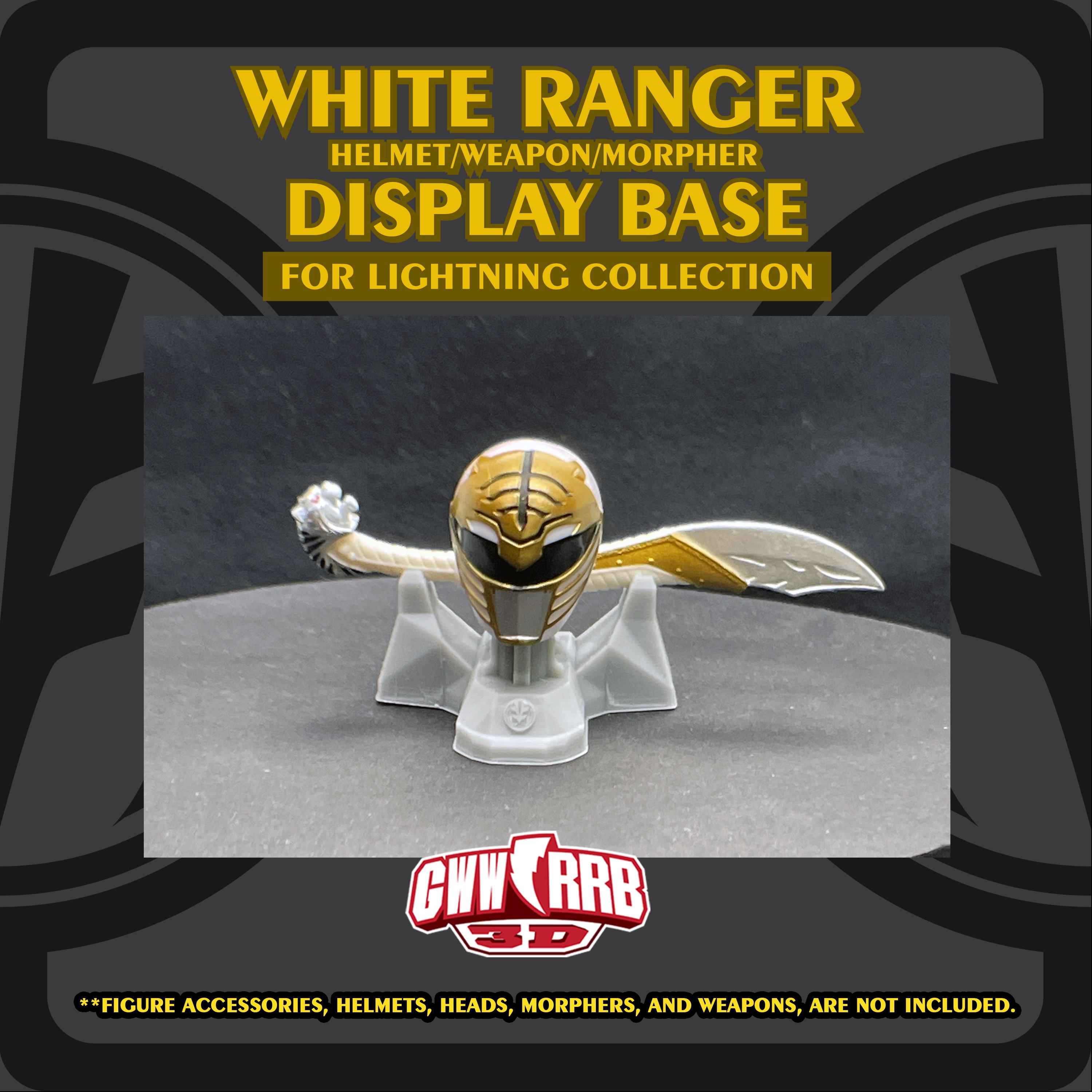 MMPR White Ranger Helmet/weapon/morpher Display Base for Lightning ...