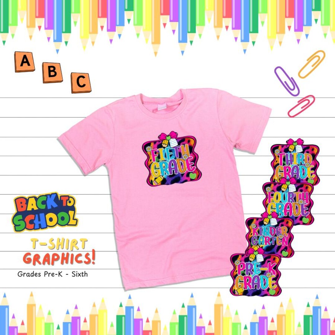 Rainbow Leopard Back-to-school Graphic Bundle | Editable Canva ...