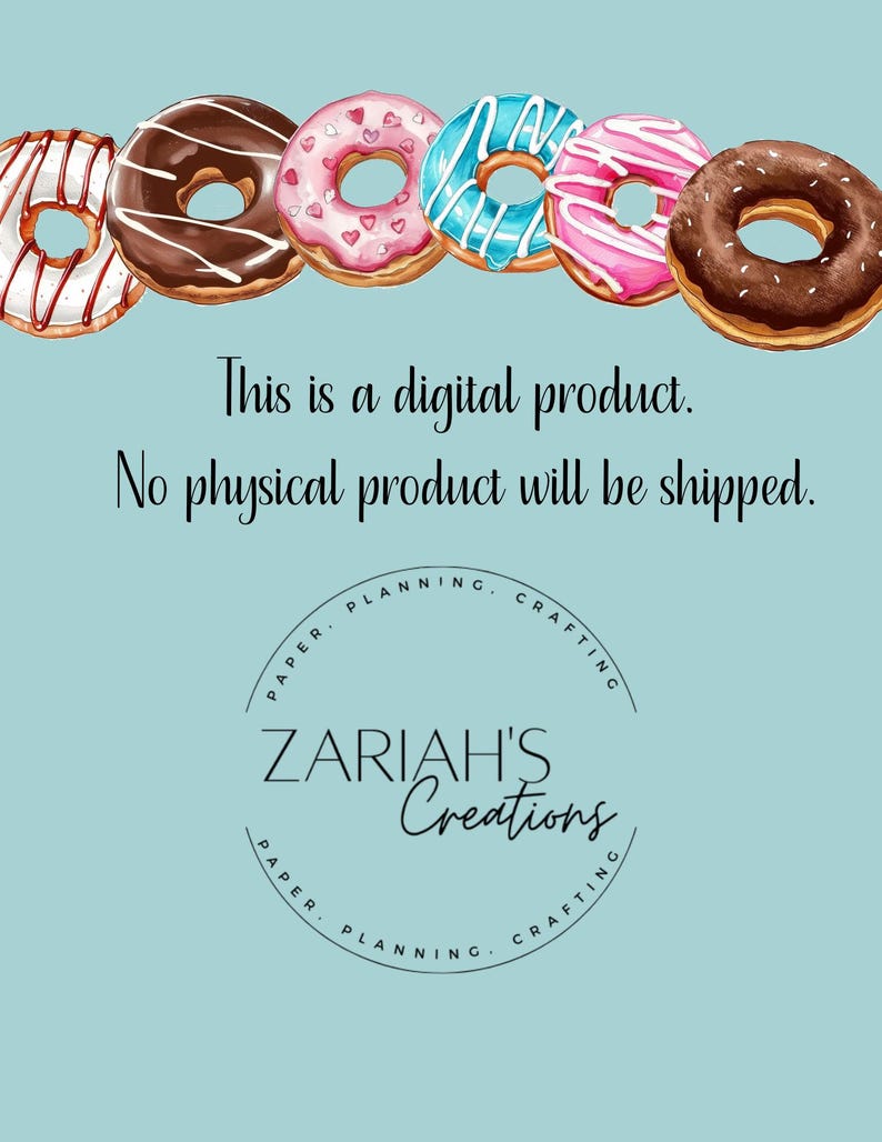 Donut-themed 2025–2026 Calendar PDF | 16-month Printable Planner | Cute ...