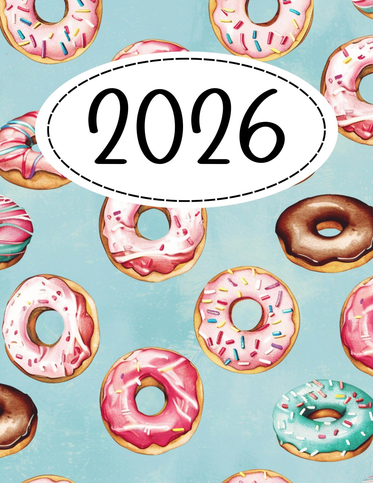 Donut-themed 2025–2026 Calendar PDF | 16-month Printable Planner | Cute ...