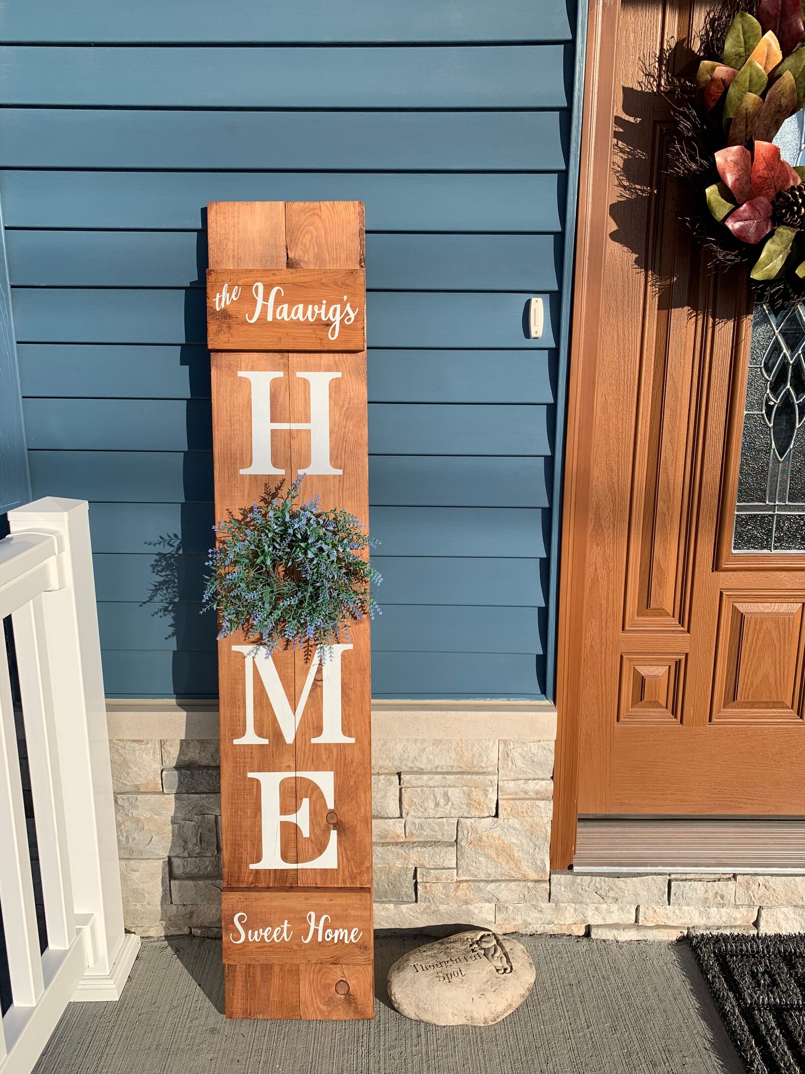 Personalized Home Sweet Home Porch Sign, Vertical Welcome Decor, Porch ...