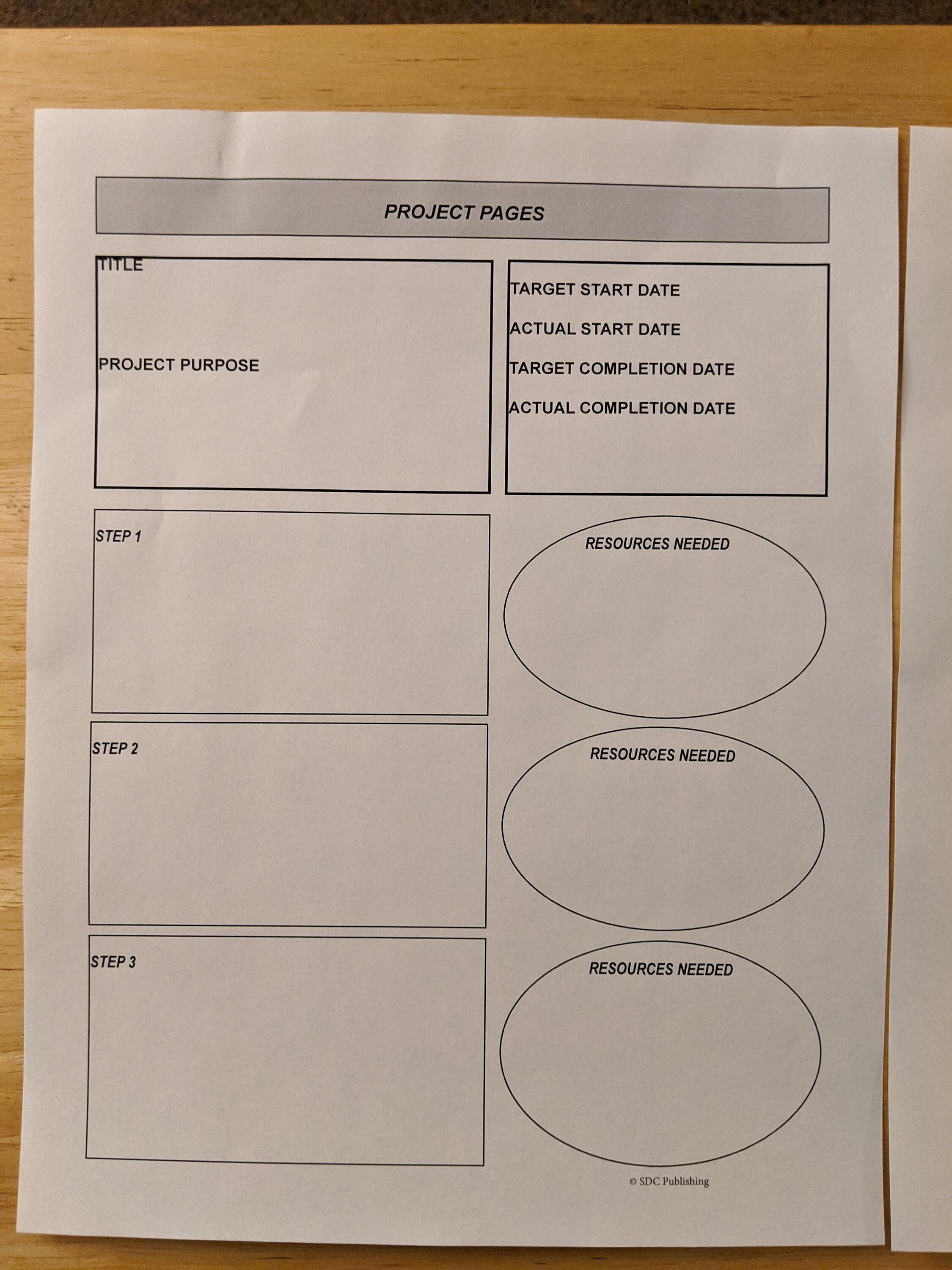 Printable Project Pages Template | Etsy