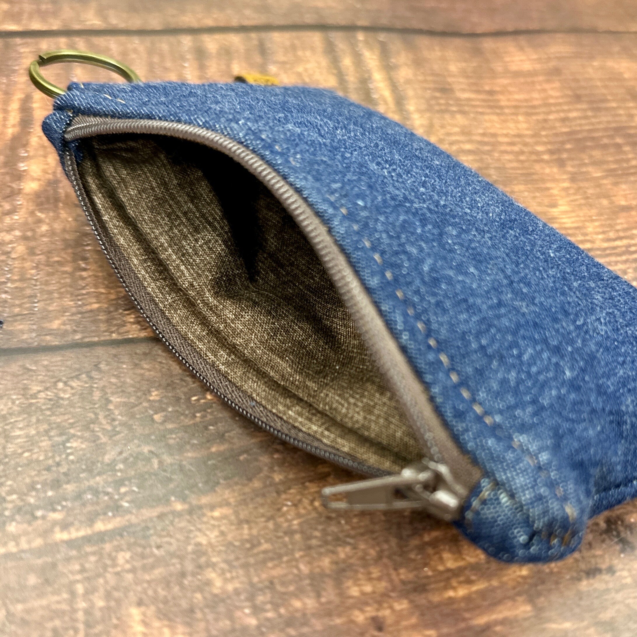 Denim Coin Purse, Jean Change Purse, Keychain Pouch, Handmade Zipper ...