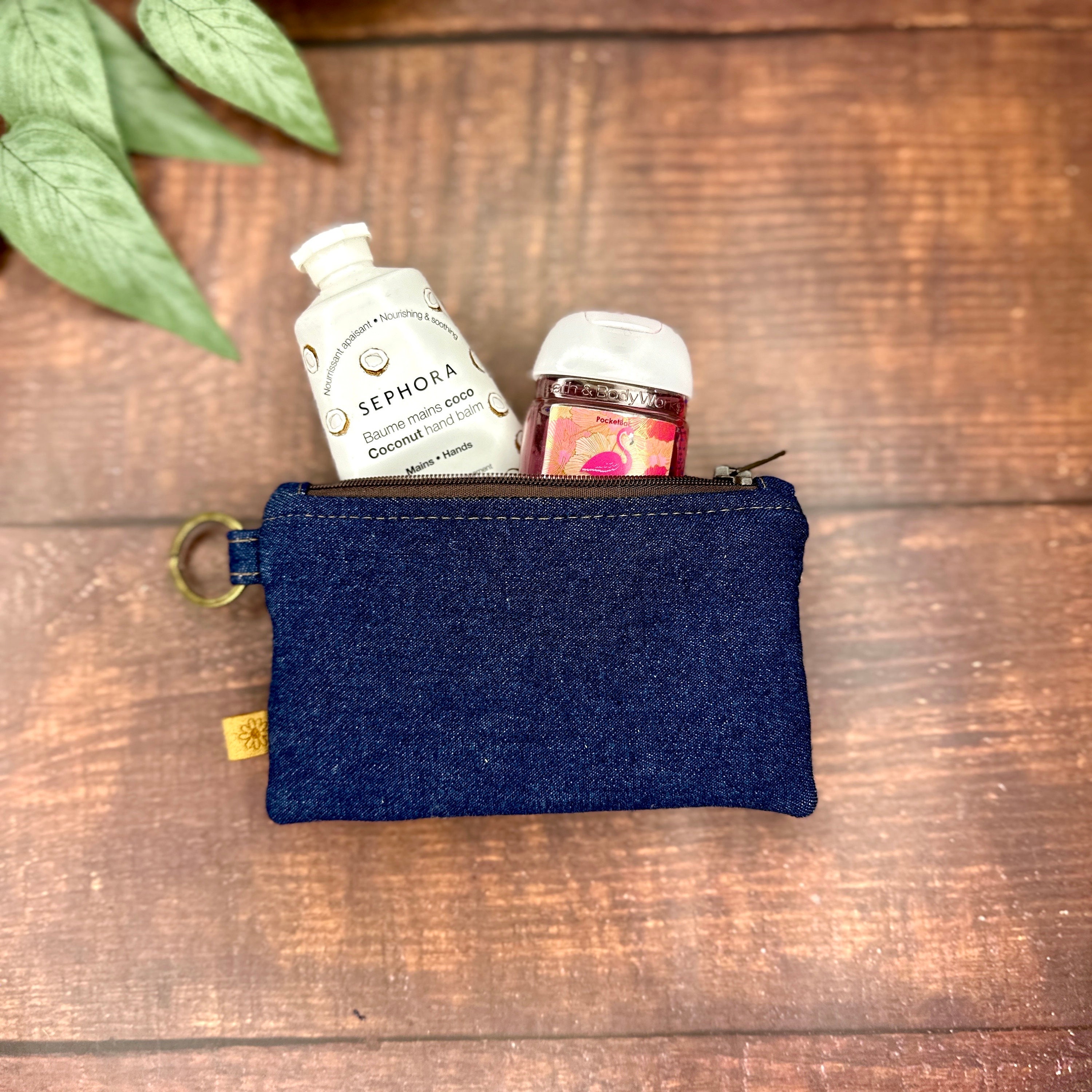 Denim Coin Purse Jean Change Purse Keychain Pouch Handmade - Etsy