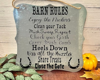 Barn Rules Sign - Etsy