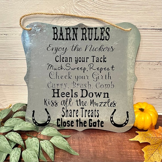 Horse Barn Rules Sign at Zoe Agaundo blog