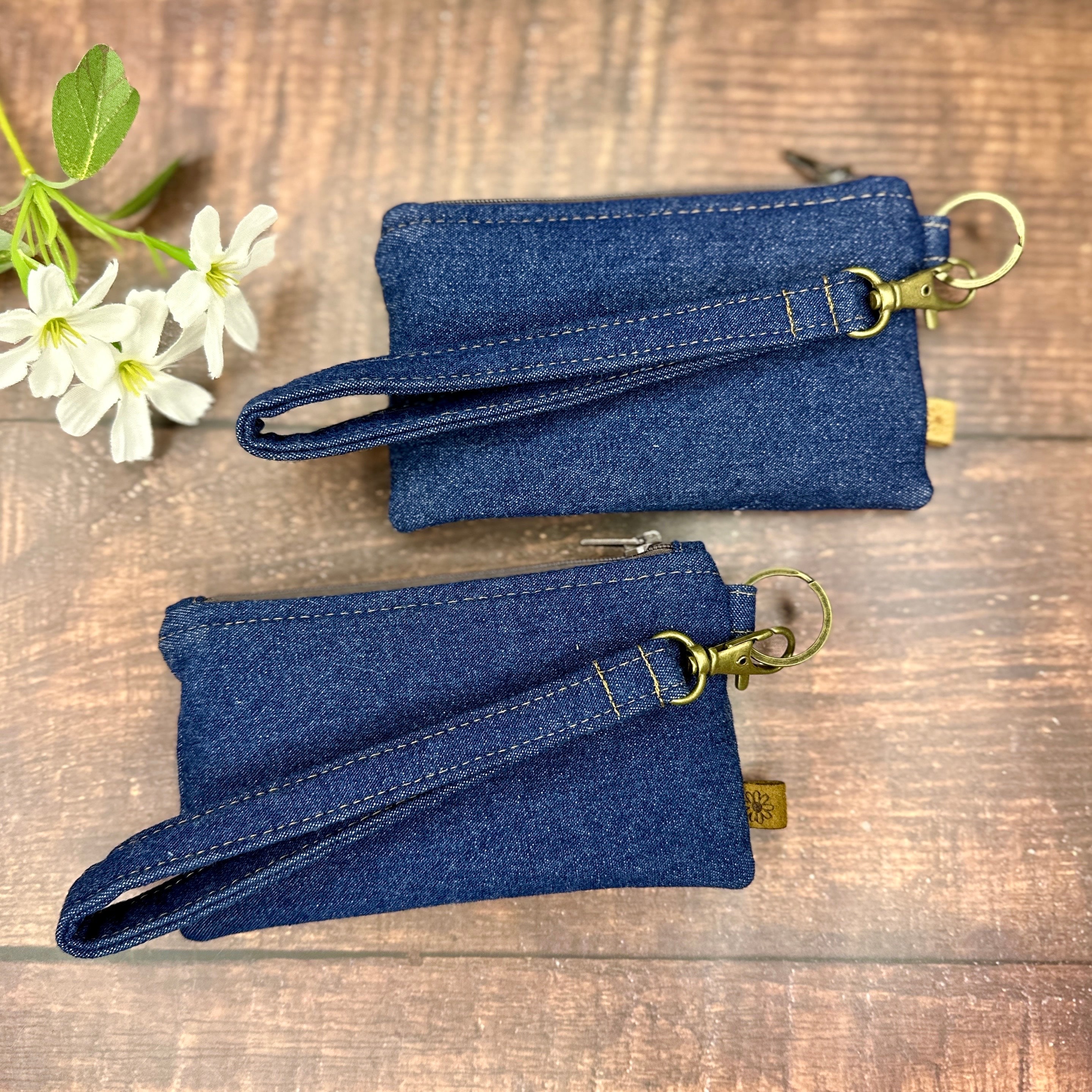 Denim Coin Purse, Jean Change Purse, Keychain Pouch, Handmade Zipper ...