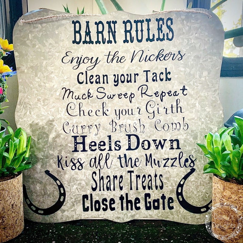 Barn Rules Funny Wall Decor Horse Gift Horse Decor Farmhouse - Etsy