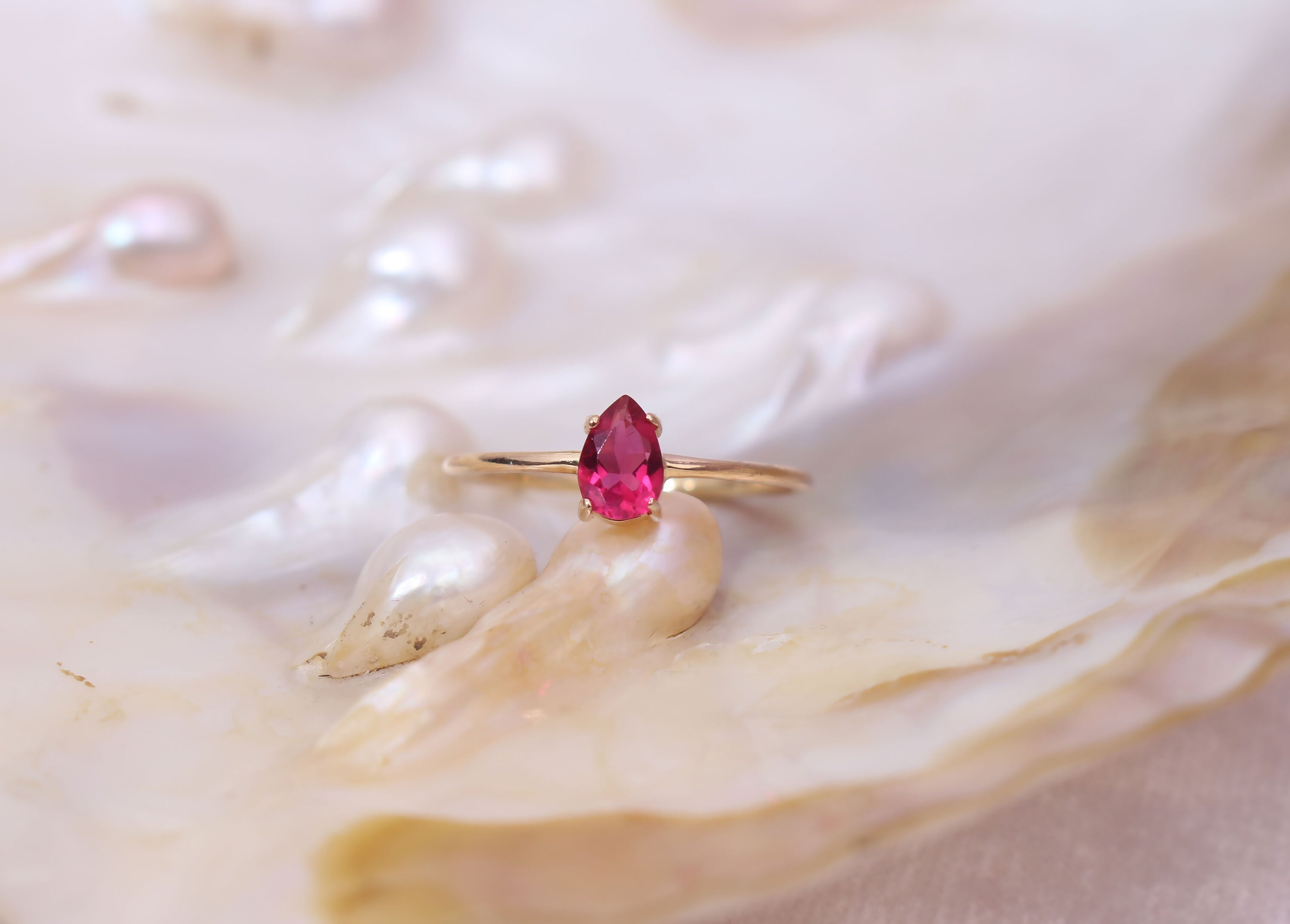 Ruby Ring / 14k Gold Ruby Wedding Ring / Anniversary Ring / | Etsy