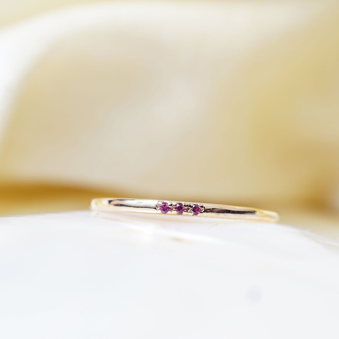 Dainty Ruby Ring / 14k Yellow Gold Ruby Ring / Natural Ruby Jewelry ...