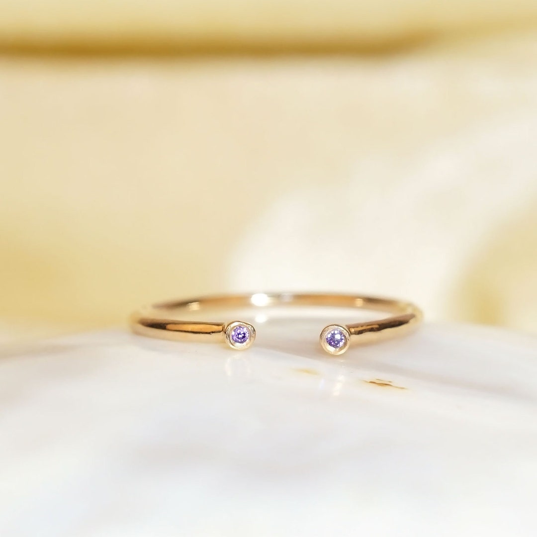 14k Gold Open Cuff Ring / Stackable Ring / Dainty Ring / Natural ...