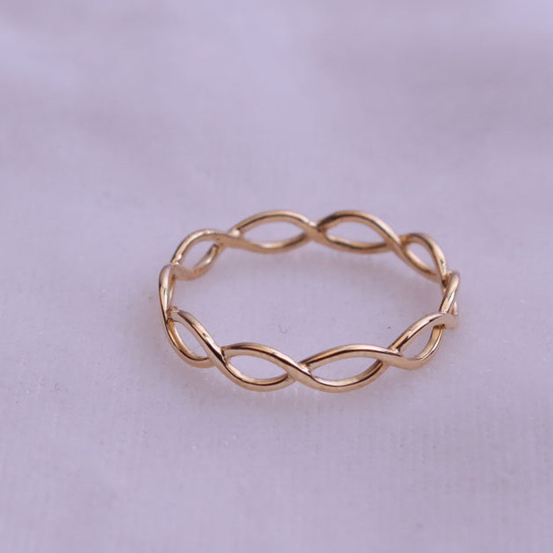 Twist Ring / Infinity Twist Ring / 14k Yellow Gold / Stackable Ring ...