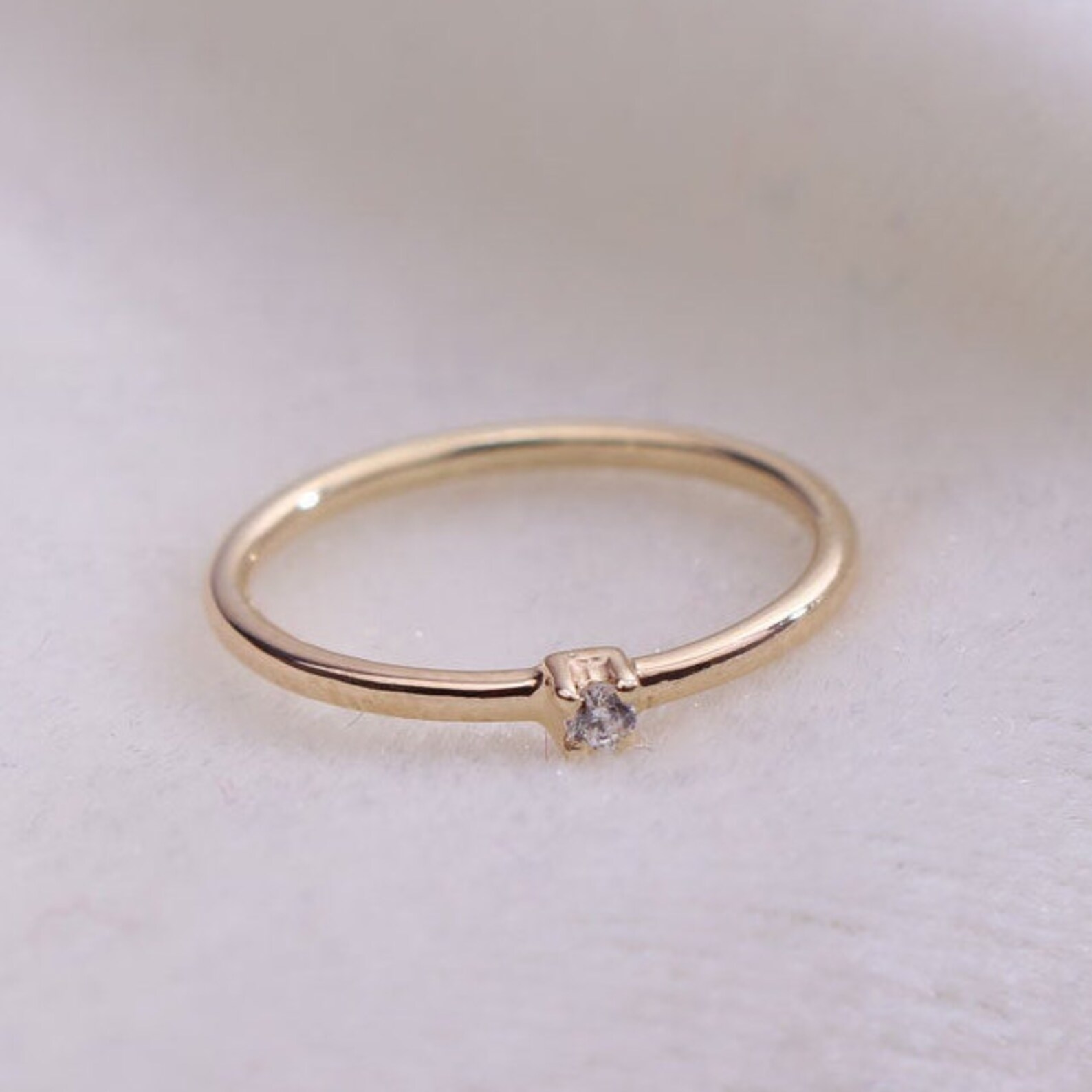 Diamond Ring / 14k Gold Diamond Ring / Solitaire Ring / 14k | Etsy