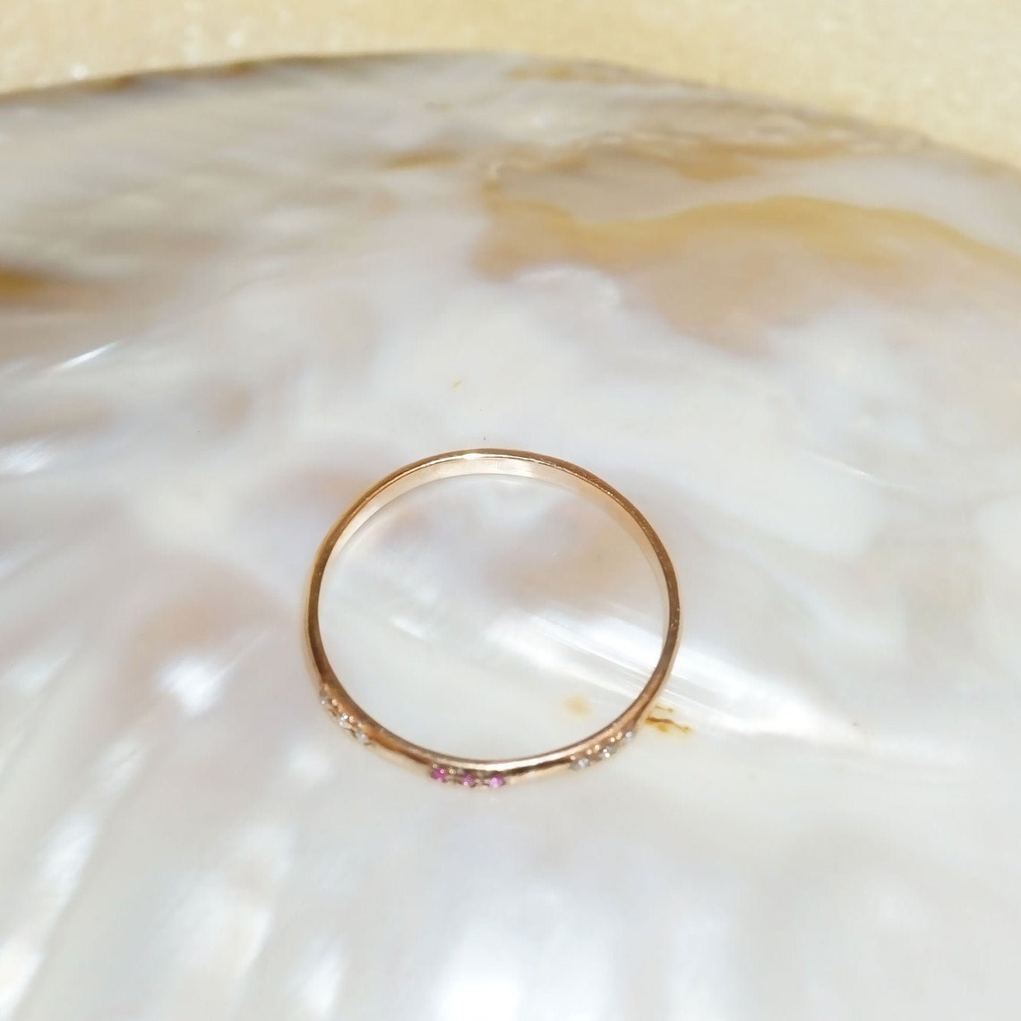 14k Gold Art Deco Ruby and Diamond Ring / Wedding Ring / - Etsy