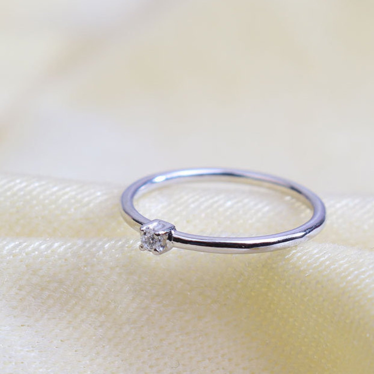 Diamond Ring / 14k Gold Diamond Ring / Solitaire Ring / 14k | Etsy