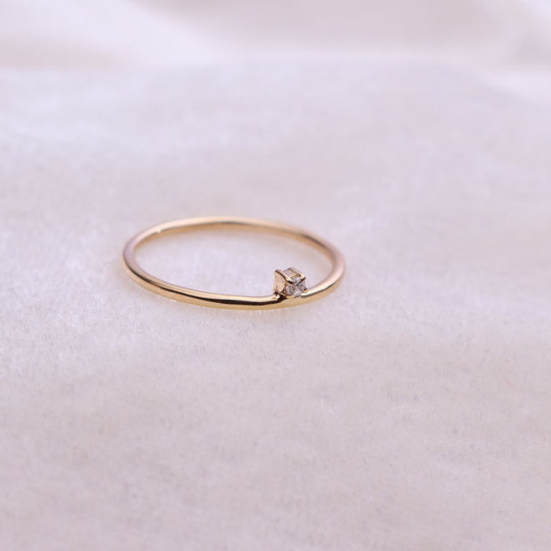 Diamond Ring / 14k Gold Diamond Ring / Solitaire Ring / 14k | Etsy