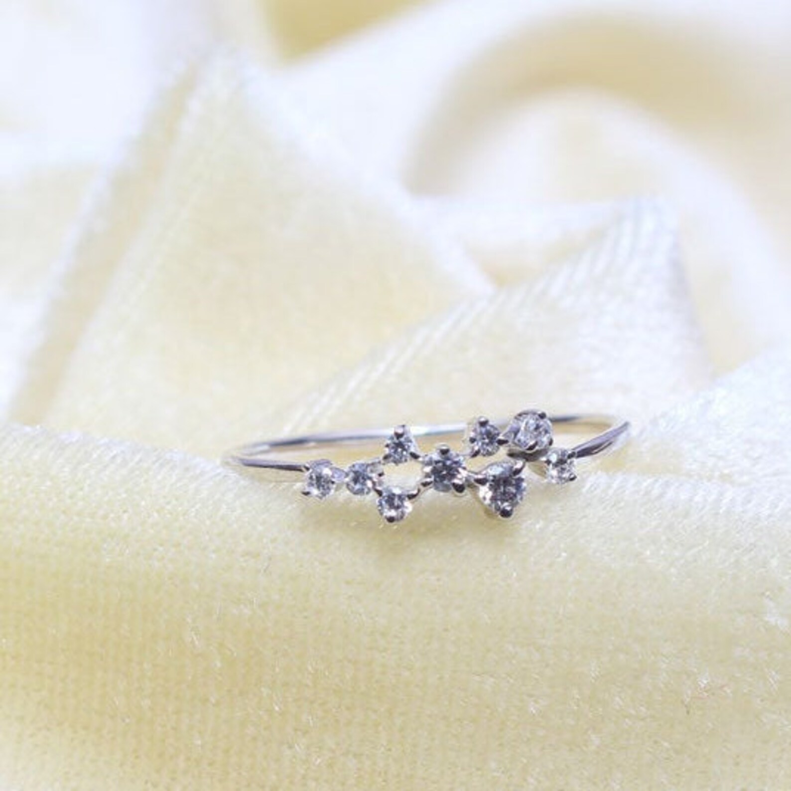 Diamond Ring / 14k Gold Diamond Ring / Cluster Ring / 14k | Etsy