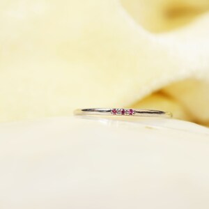 Dainty Ruby Ring / 14k Gold Ruby Ring / Natural Ruby Jewelry / Stacking Ring / Tiny Ruby / Solid ...