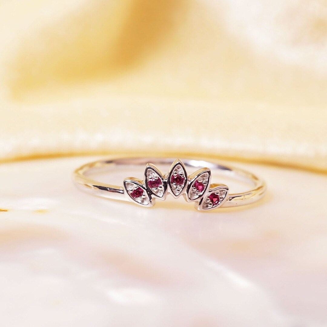 14k Gold Art Deco Ruby Ring / Wedding Ring / Stackable Ruby - Etsy