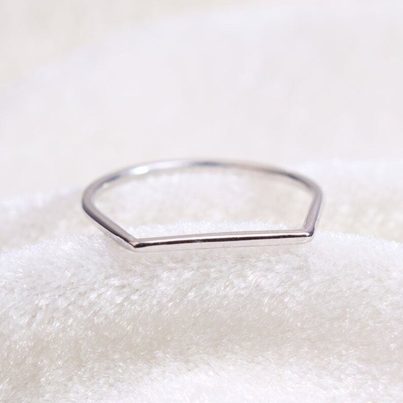 D Ring / Alphabet Ring / 14k White Gold / Stackable Ring / 14k - Etsy