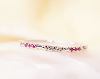 14k Gold Art Deco Ruby and Diamond Ring / Wedding Ring / | Etsy