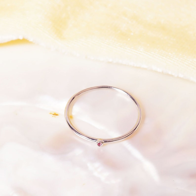 Dainty Ruby Ring / 14k Gold Ruby Ring / Genuine Ruby Ring / - Etsy