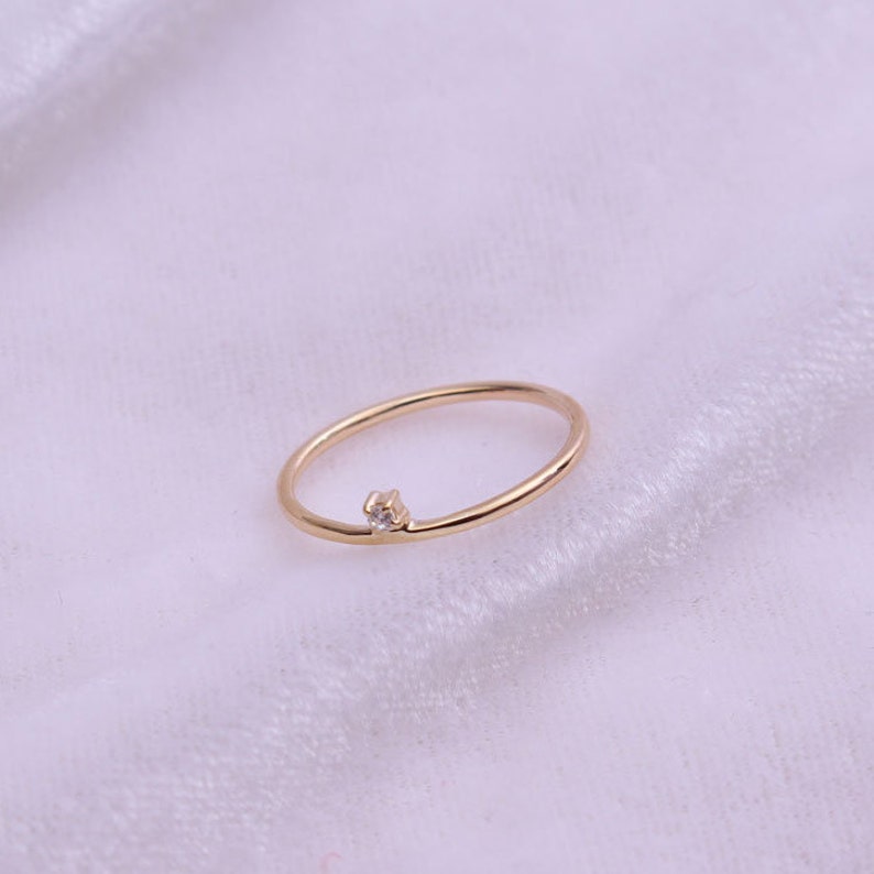 Diamond Ring / 14k Gold Diamond Ring / Solitaire Ring / 14k | Etsy