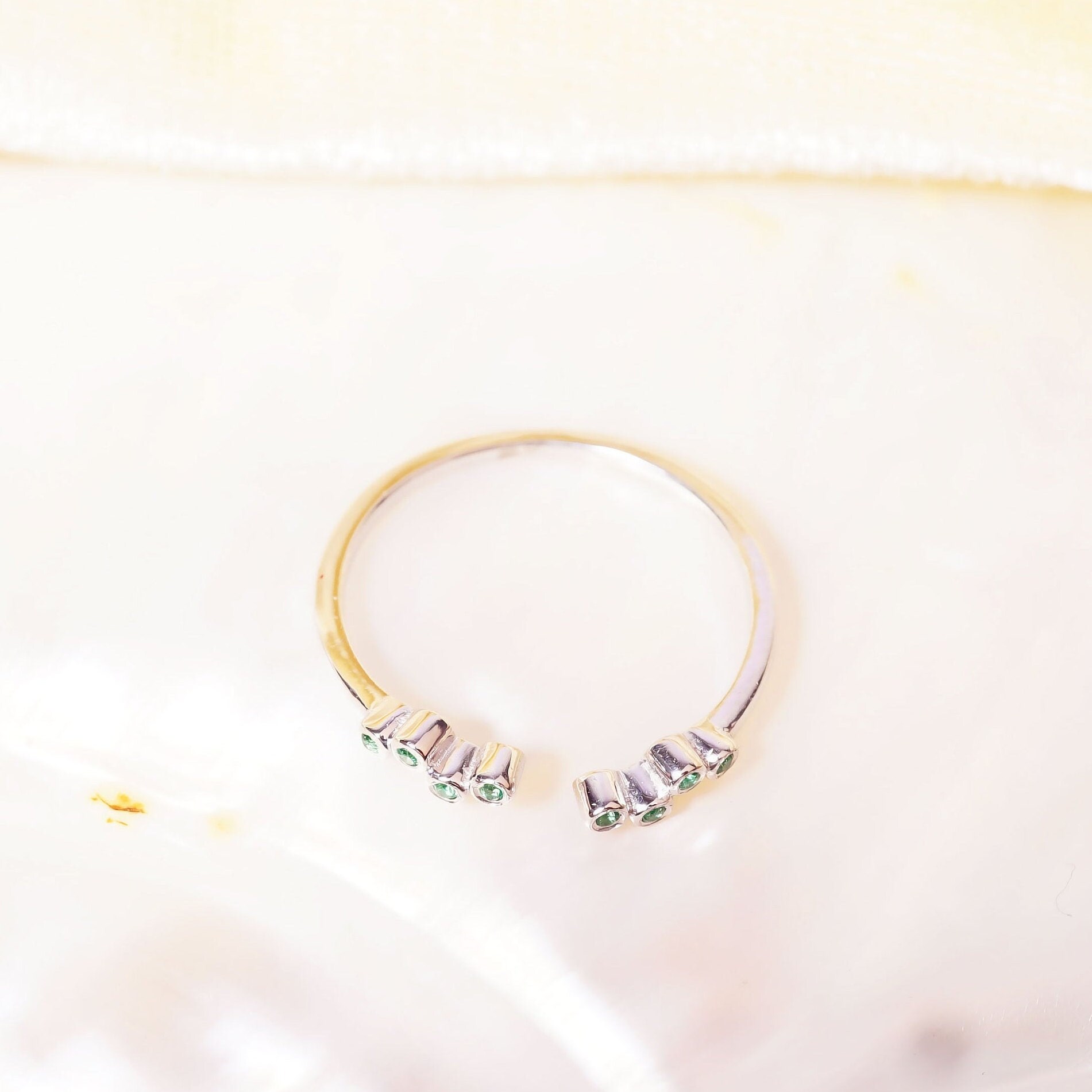 14k Gold Open Cuff Ring / Stackable Ring / Dainty Ring / | Etsy