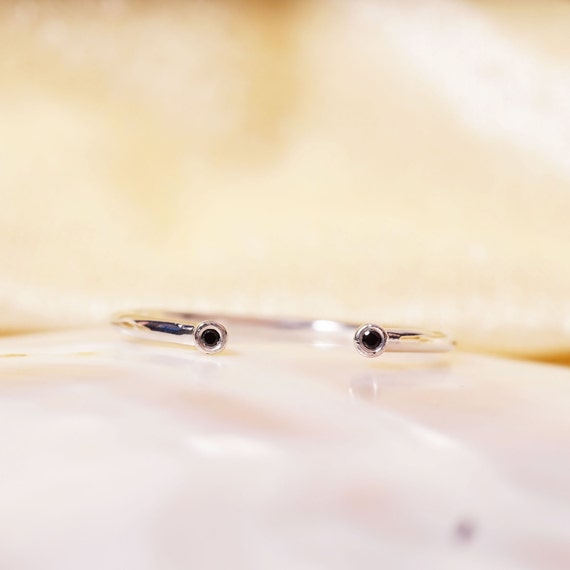 14k Gold Open Cuff Diamond Ring / Stackable Ring / Dainty Ring | Etsy