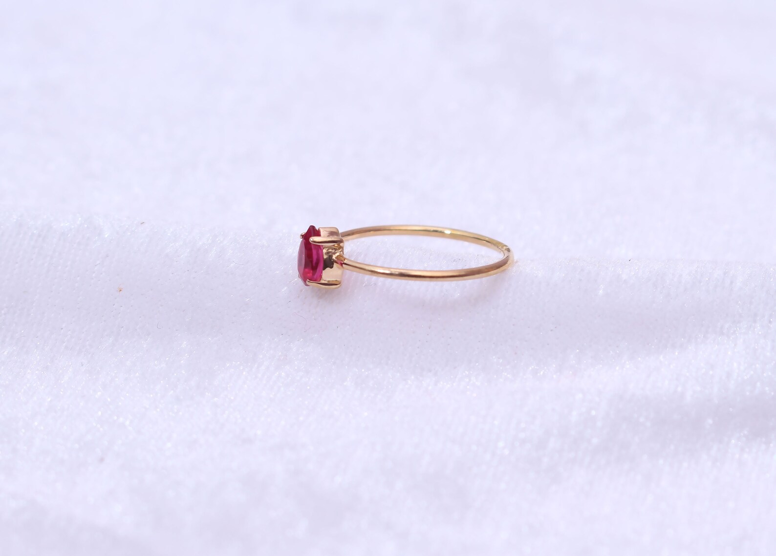 Ruby Ring / 14k Gold Ruby Wedding Ring / Anniversary Ring / - Etsy