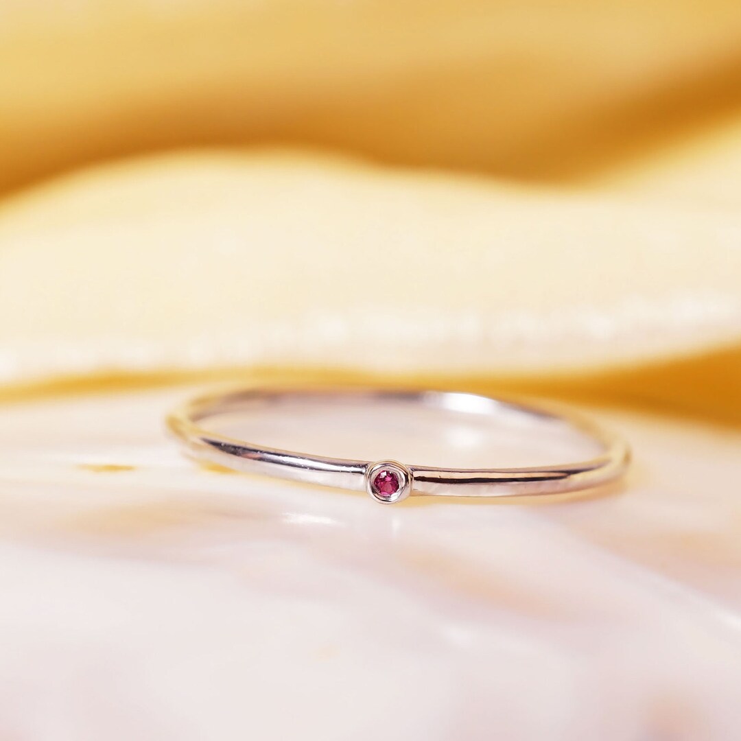 Dainty Ruby Ring / 14k Gold Ruby Ring / Genuine Ruby Ring / Natural ...
