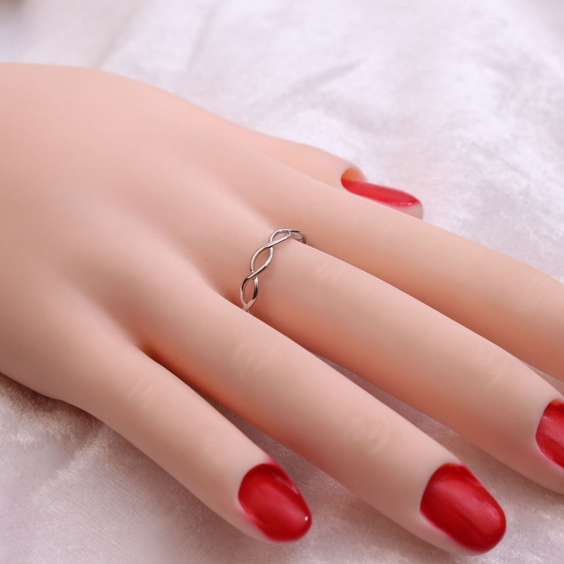Twist Ring / Infinity Twist Ring / 14k White Gold / Stackable - Etsy