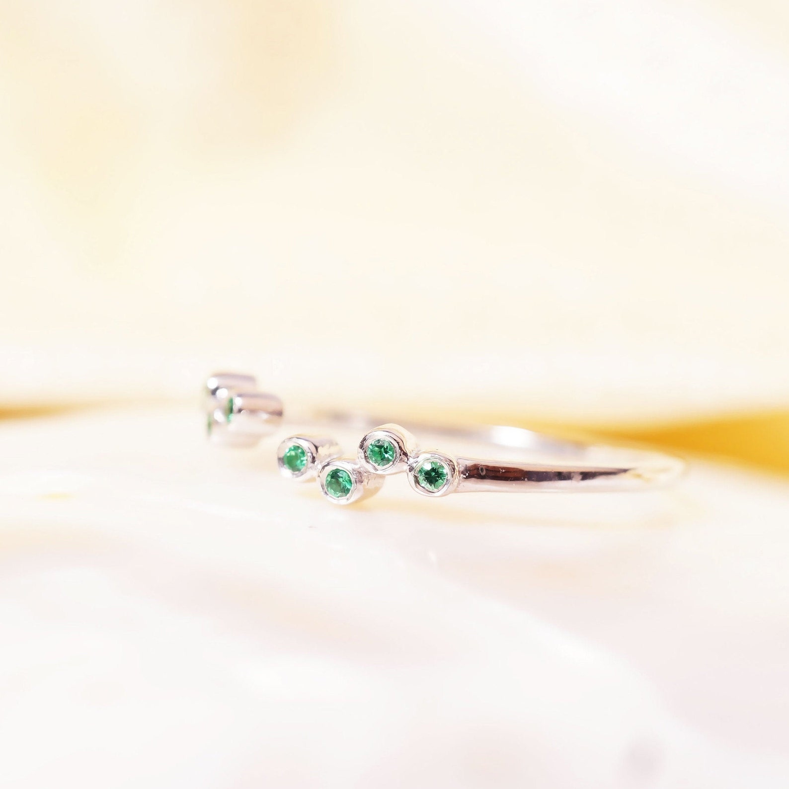 14k Gold Open Cuff Ring / Stackable Ring / Dainty Ring / | Etsy