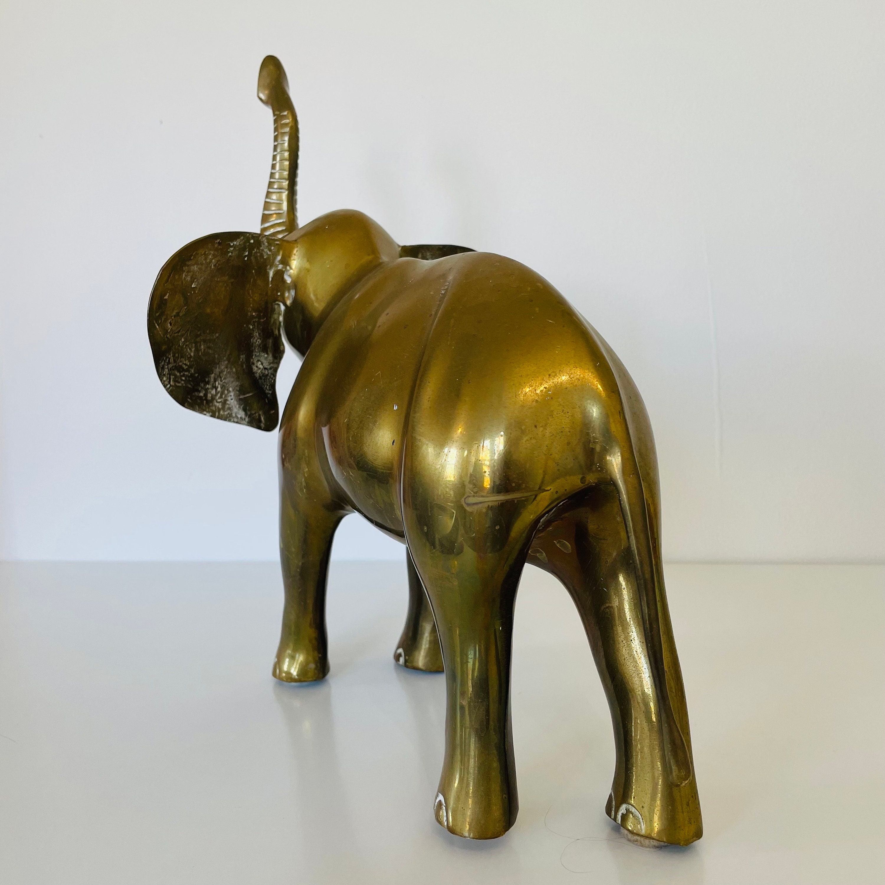 Vintage Large Brass Elephant / Gold Animal Statue - Etsy