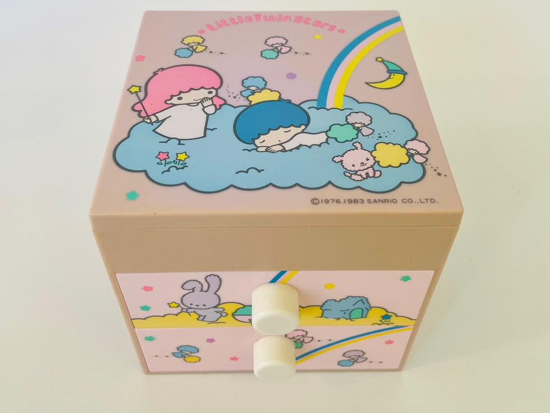 Vintage Sanrio Co "little Twin Stars" Jewelry Box / Rare Pink Sanrio ...
