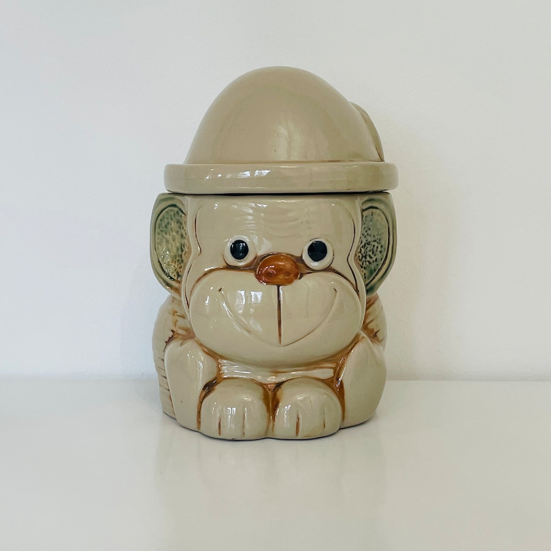 Vintage Monkey Cookie Jar / Ceramic Animal Jar - Etsy