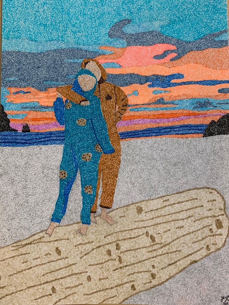 CUSTOM Person Print Pointillism People Pen Drawing - Etsy