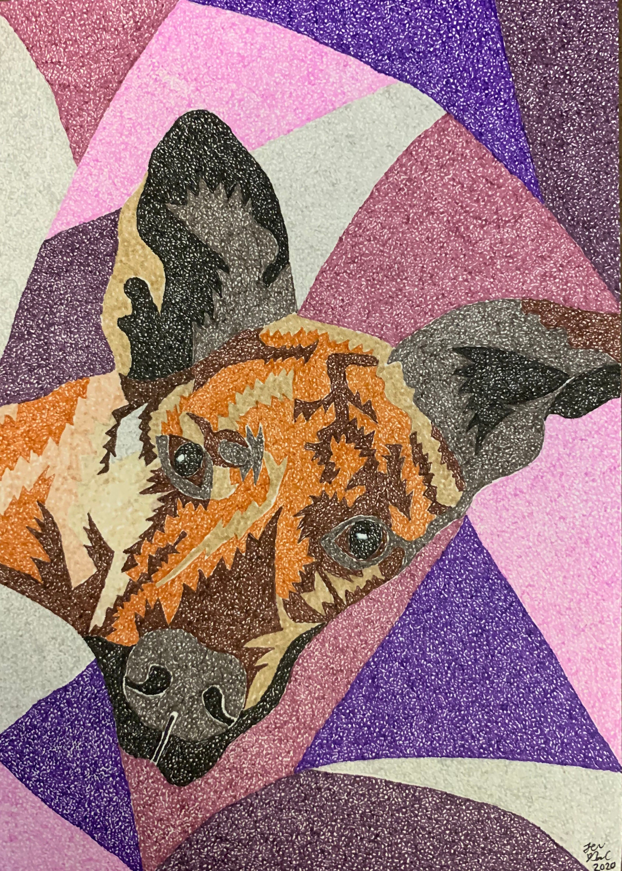 CUSTOM Pet Print Pointillism Animals Pen Drawing Hand-drawn Drawing ...