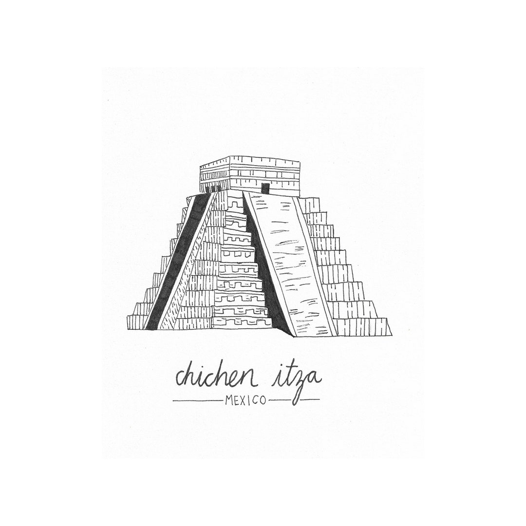 Chichen Itza Print Buildings Architecture Architecture Art Mexico ...