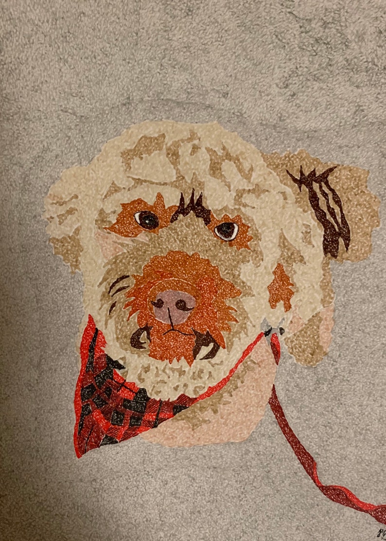 CUSTOM Pet Print Pointillism Animals Pen Drawing Hand-drawn Drawing ...