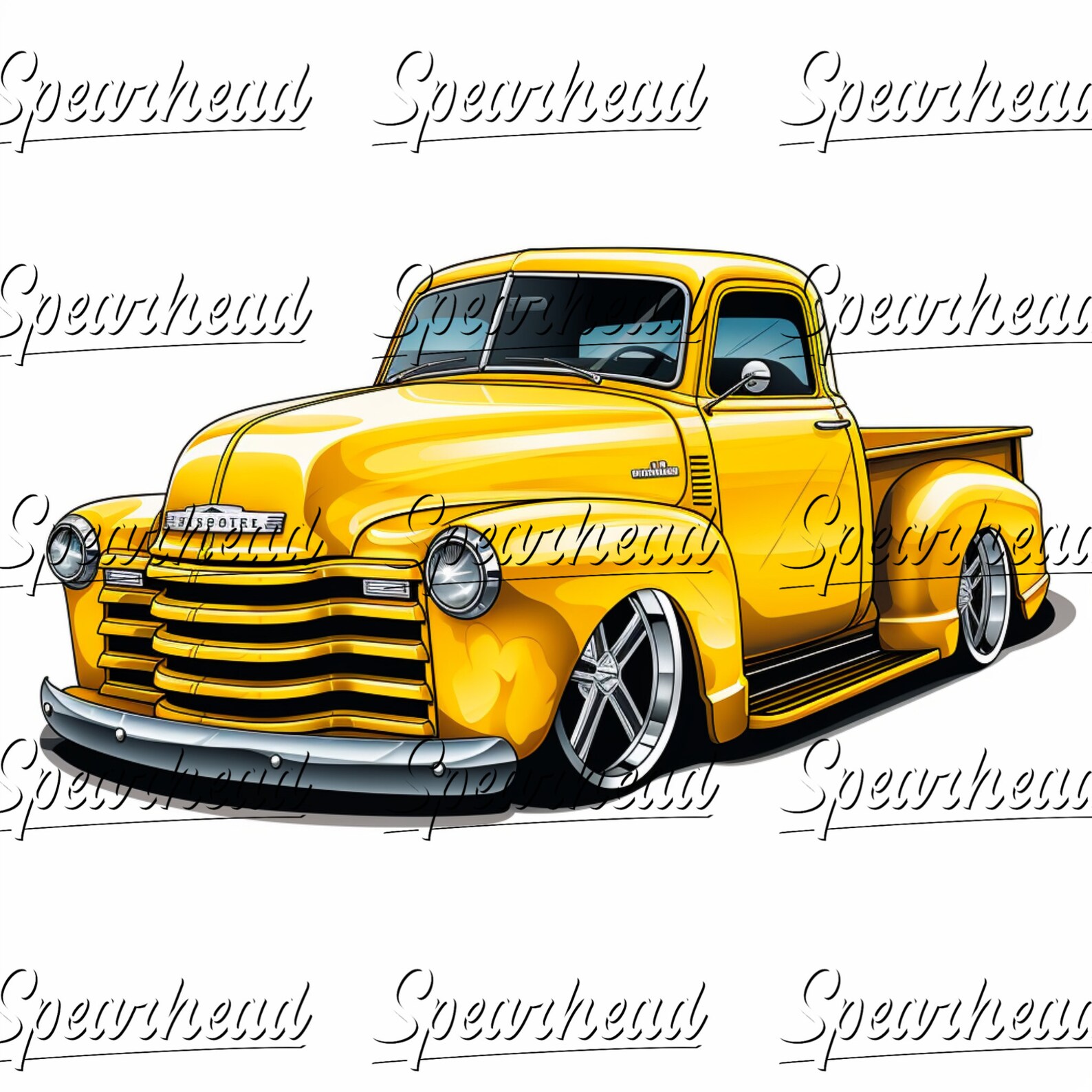 Classic Chevy 3100 Pickup Truck Clipart Bundle - 4 Ai-designed Lowrider ...