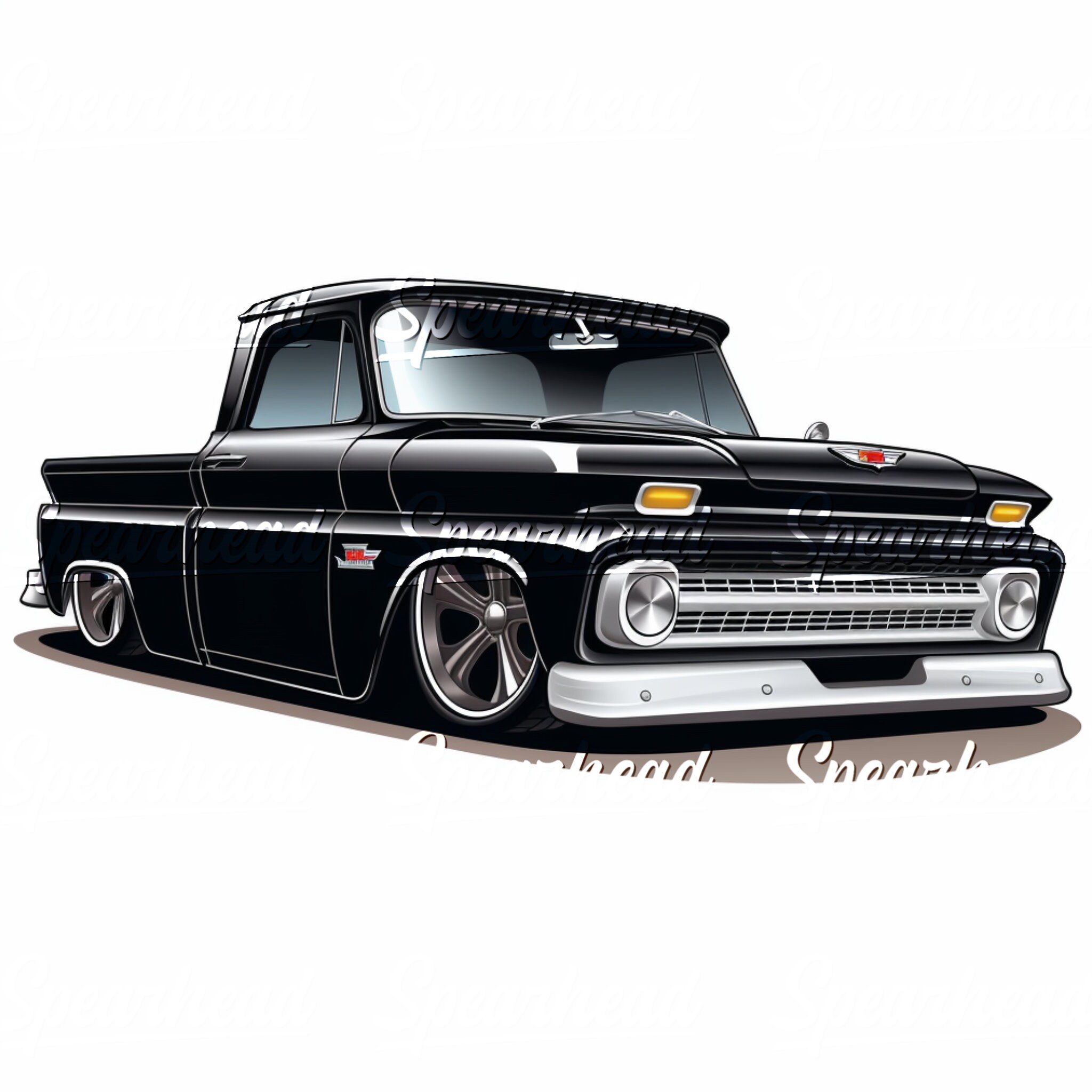 Classic Chevy C10 Pickup Clipart Bundle - 4 Lowrider Pngs for Apparel ...