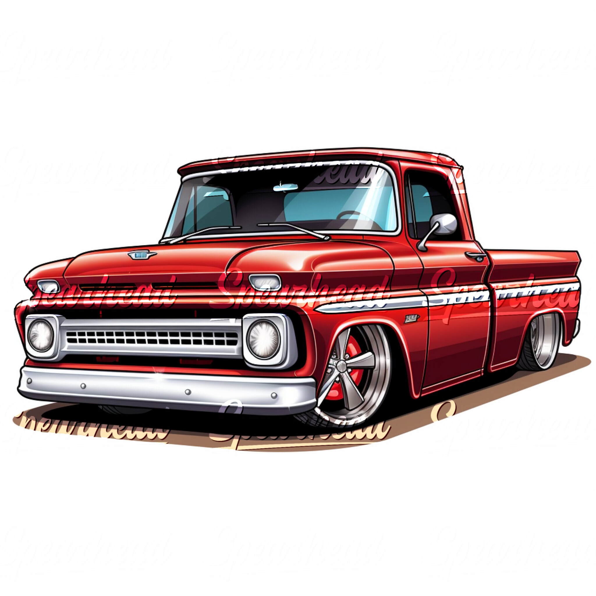Cherry Red Chevy C10 Png Clipart, Chevy Truck Sublimation Art, Lowrider ...