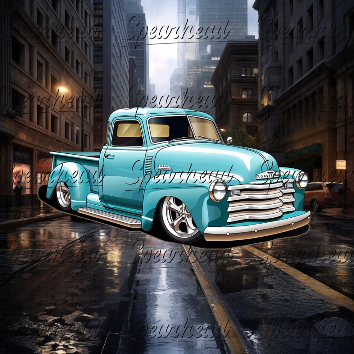 Chevrolet 3100 Pickup Lowrider Clipart Image, Classic Chevy Truck ...