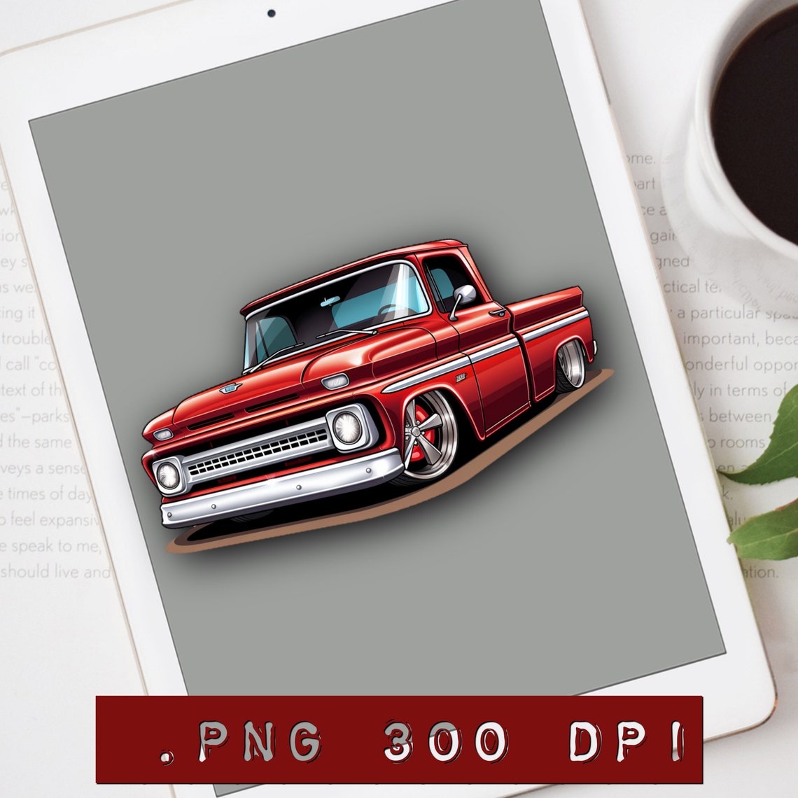 Cherry Red Chevy C10 Png Clipart, Chevy Truck Sublimation Art, Lowrider ...