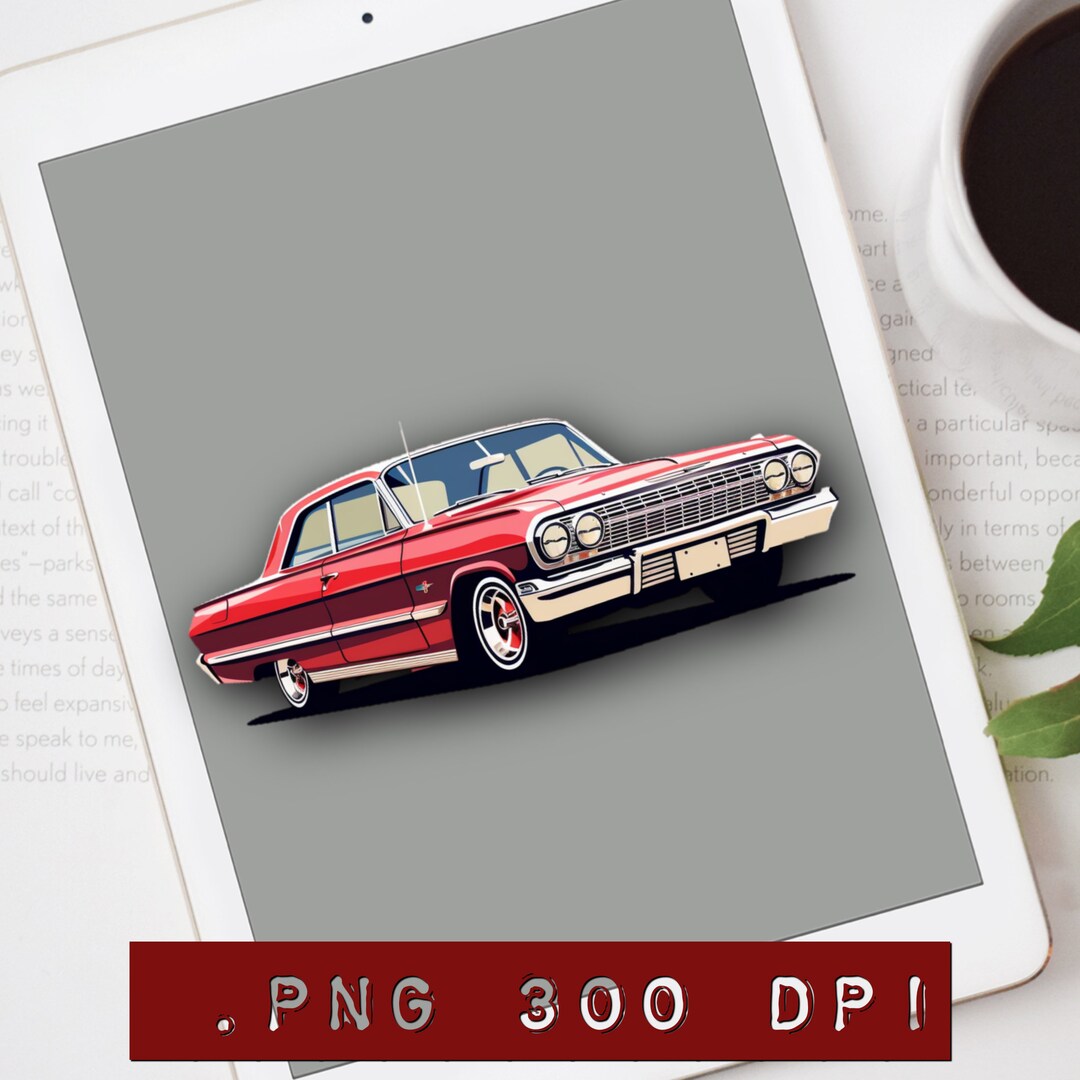Imágenes prediseñadas de Chevy Impala rojo, ilustraciones de Lowrider ...