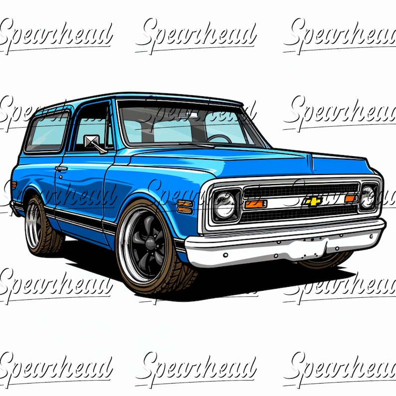 Chevy K5 Blazer Lowrider Clipart Bundle - 4 Ai-designed Vintage SUV ...